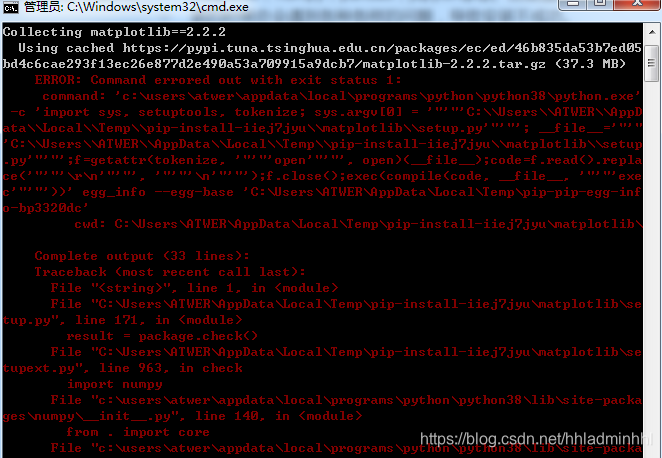 Python安装matplotlib库失败解决方法【command Errored Out With Exit Status 1】 Ubuntu 安装matpotlib报错 Command