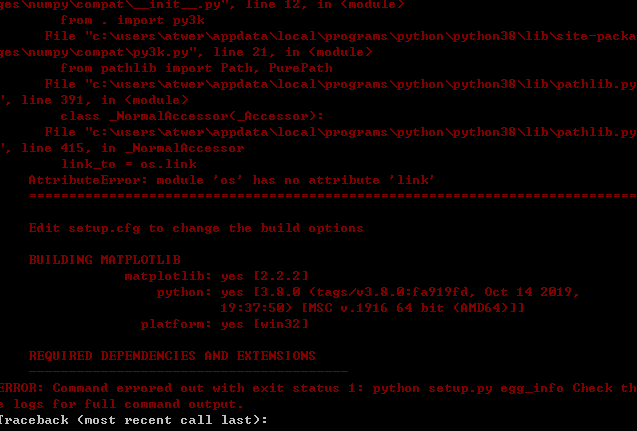 Python安装matplotlib库失败解决方法【Command errored out with exit status 1】_ubuntu 安装matpotlib报错 command ...