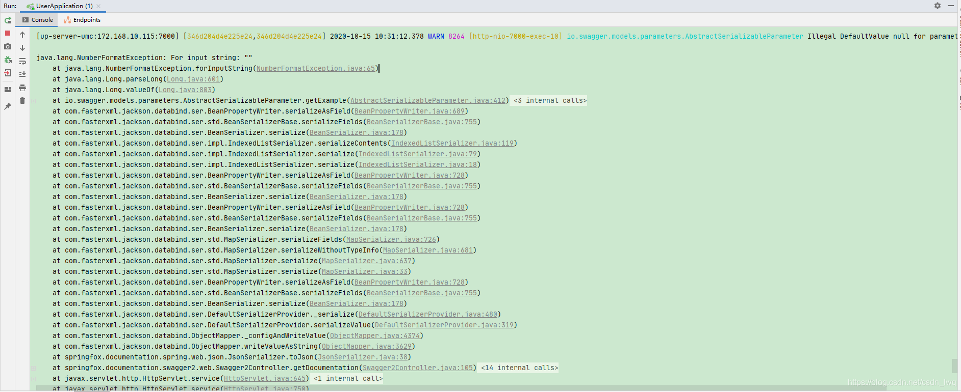 访问swagger Uihtml,后台报 Javalangnumberformatexception For Input String 9113