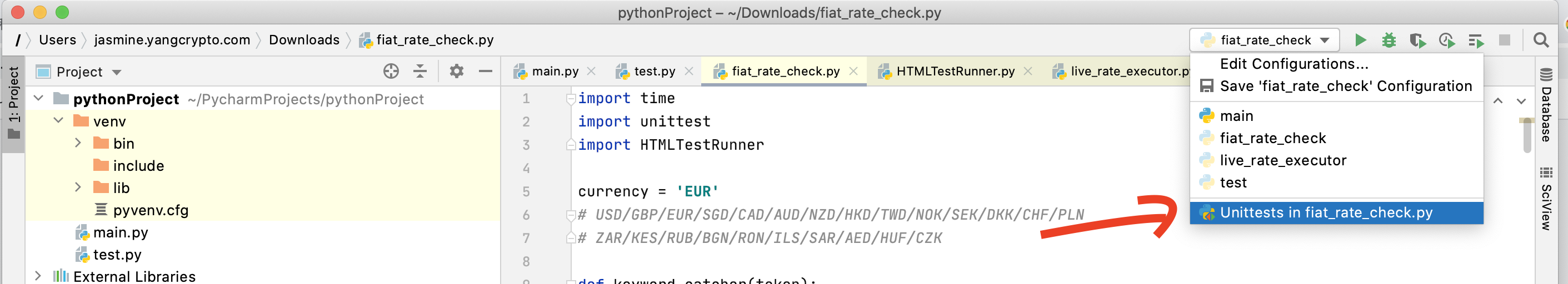Pycharm 设置unitttest 运行模式_pcharm修改unittes-CSDN博客
