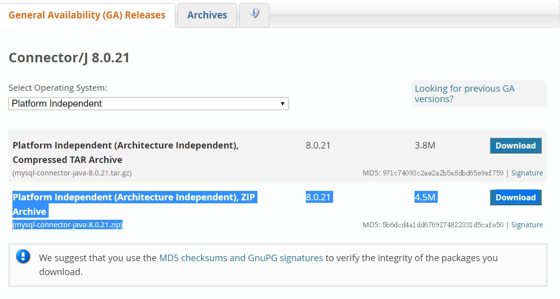 Java MySQL 连接 ,Connector/J，JDBC的配置驱动包_platform independent (architecture independent),…-CSDN博客