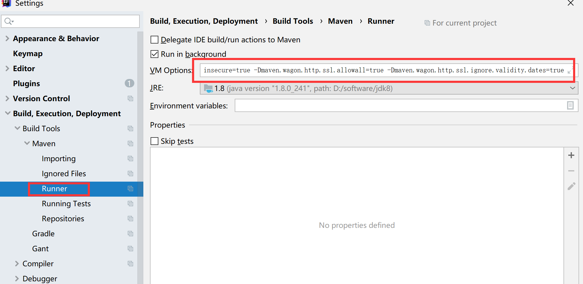 配置阿里云镜像后maven不能使用（装了证书还是不能用，配置了Runner的VM Options也不能用）_check your maven runner vm options. open ...