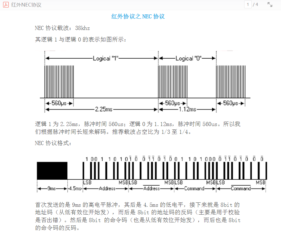 红外NEC协议【转载】_pwm模拟nec-CSDN博客