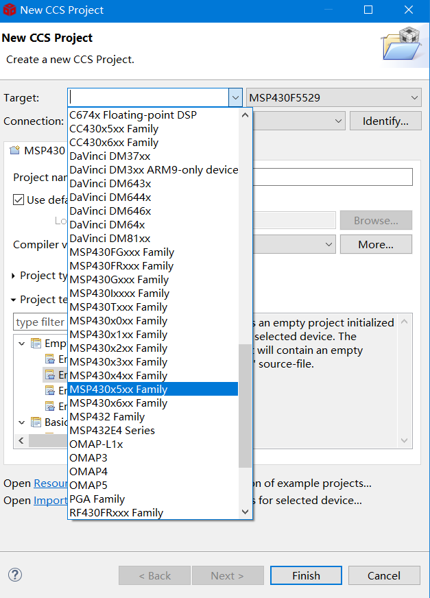 初识CCS，创建工程、选择芯片、简单调试及烧录_芯旺微kf8a100eng创建ccs工程师选择哪个target?-CSDN博客