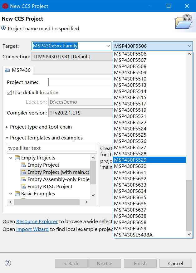初识CCS，创建工程、选择芯片、简单调试及烧录_芯旺微kf8a100eng创建ccs工程师选择哪个target?-CSDN博客