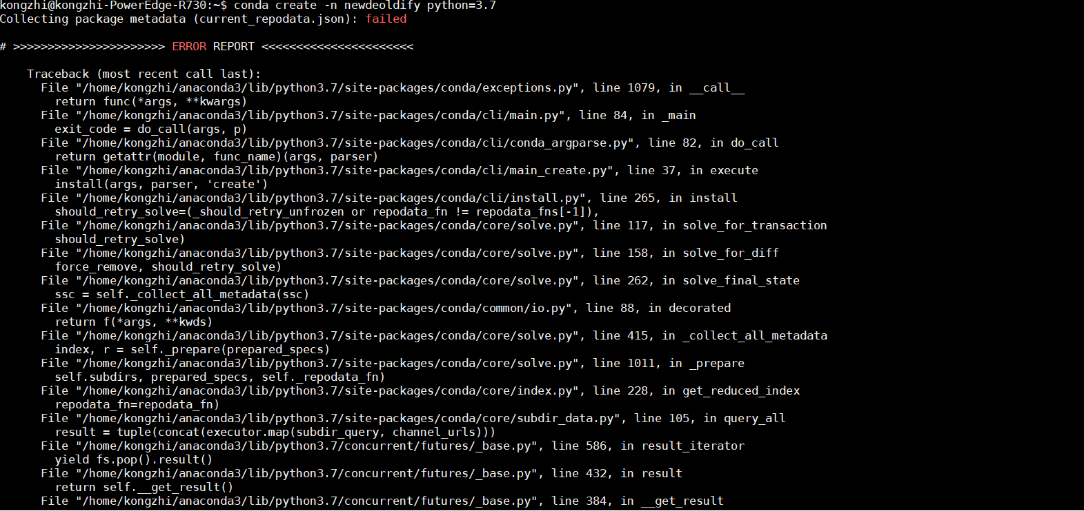 使用conda时出现Solving environment: failed ERROR REPORT错误解决(3种方法)_solving environment: failed ...