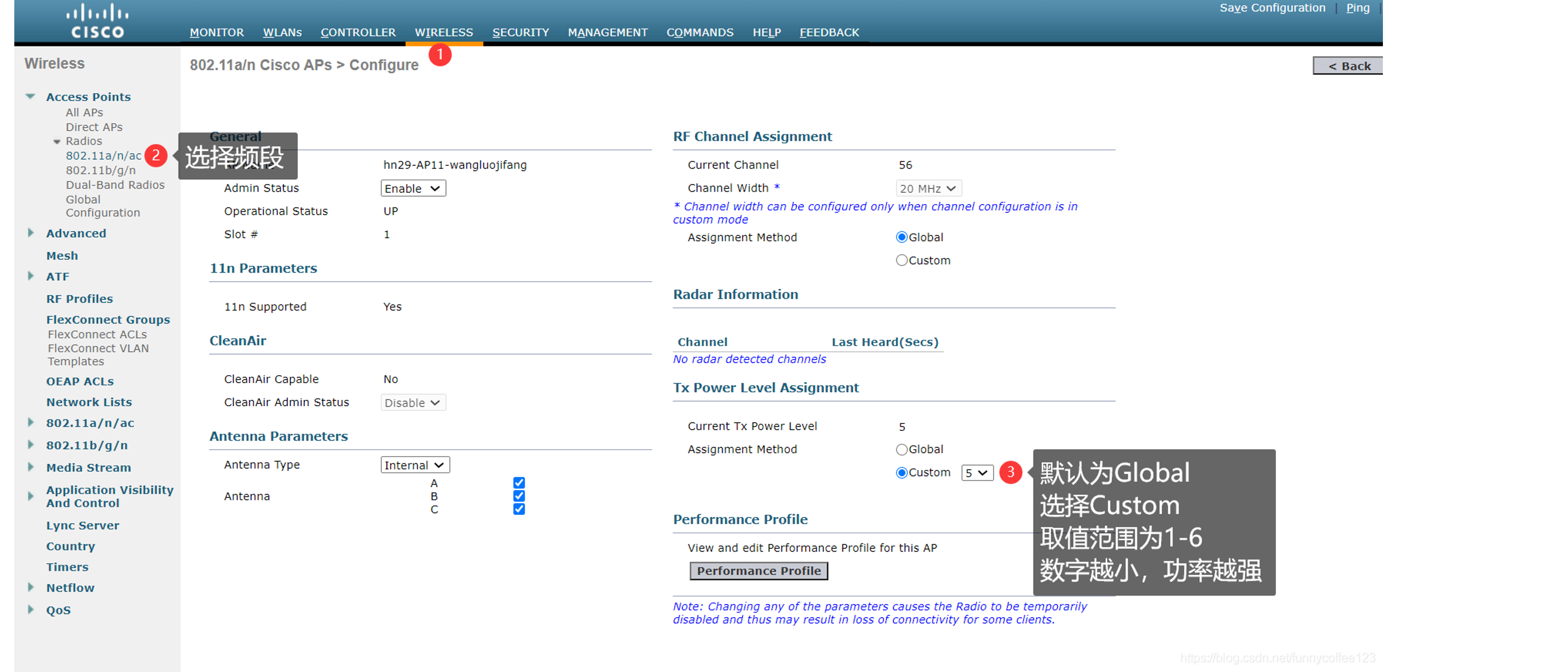 Cisco AP查看及修改发射功率Tx power_cisco ap功率调整-CSDN博客