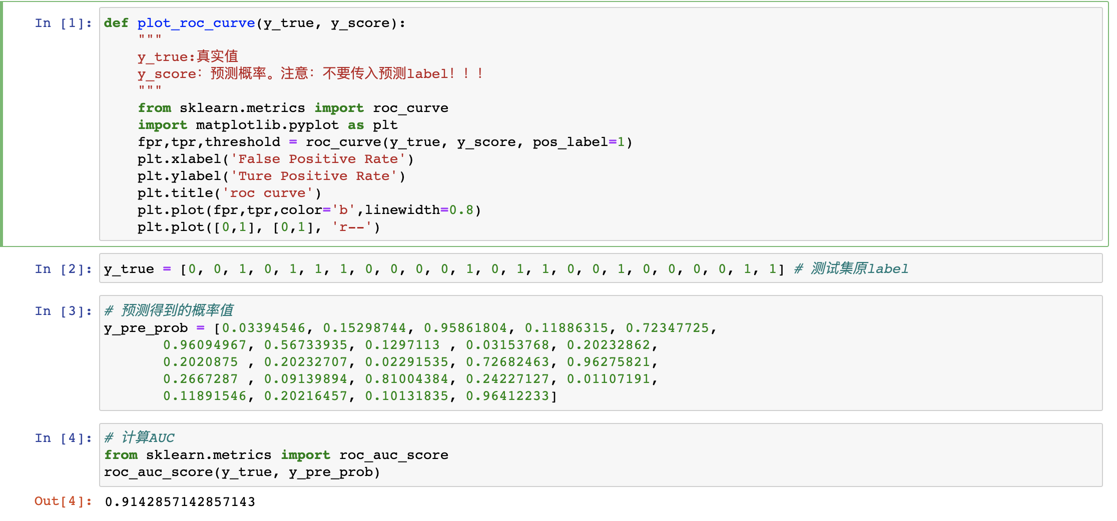 封装Sklearn中roc_curve函数画ROC曲线并使用roc_auc_score函数计算AUC_roc曲线画出来是折线-CSDN博客