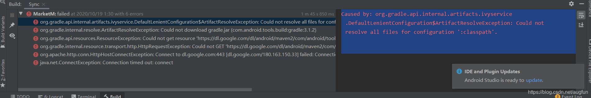 报错:caused By Ternal Artifacts Ivyservice Defaultlenientconfiguration