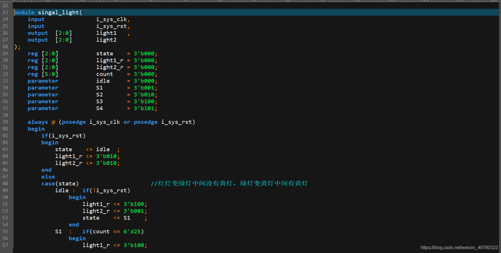 Fpga设计交通信号灯(verilog)基于fpga的交通灯设计 Csdn博客