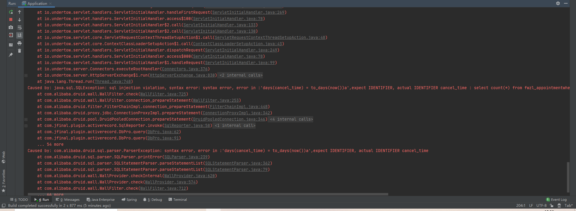 Caused by: com.alibaba.druid.sql.parser.ParserException:_com.alibaba.druid.sql.parser ...