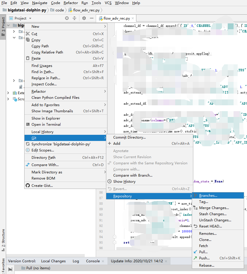 pycharm 拉取远程分支_pycharm fetch-CSDN博客