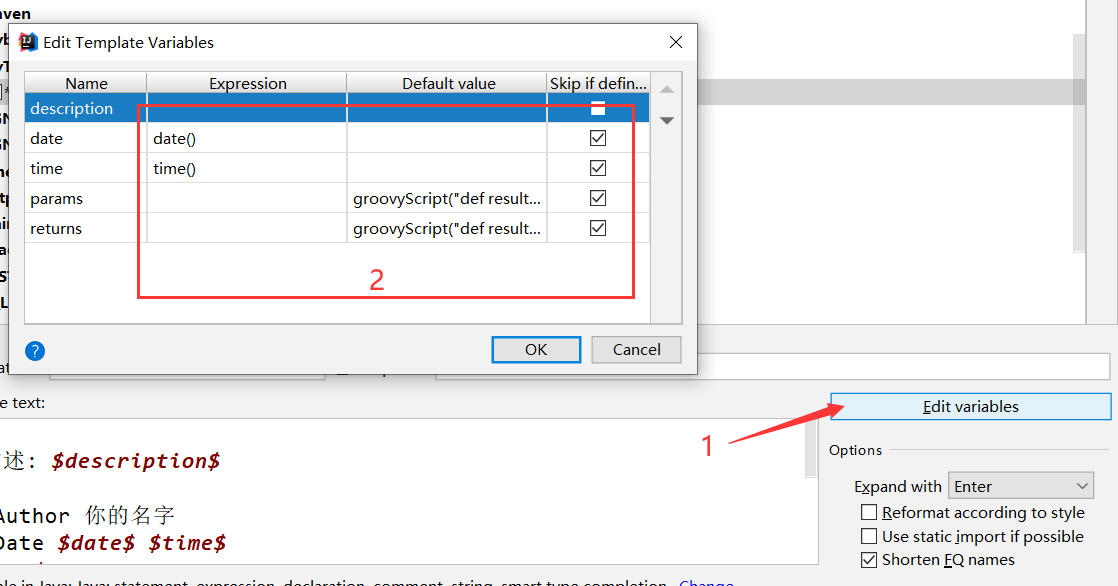 IDEA 配置方法注释模板(多参数对齐、去除全类名)_idea 设置 @param对齐方式-CSDN博客