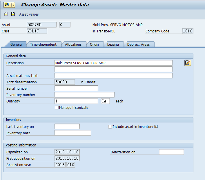 那些年-SAP固定资产导入AS91 OASV - 程序员大本营