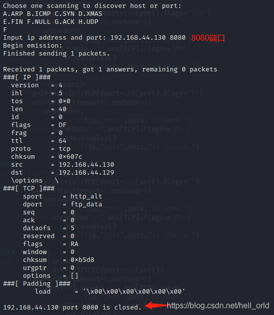 Pythonscapy实现扫描工具(扫描主机、端口)python端口扫描完以后筛选出打开的端口 Csdn博客