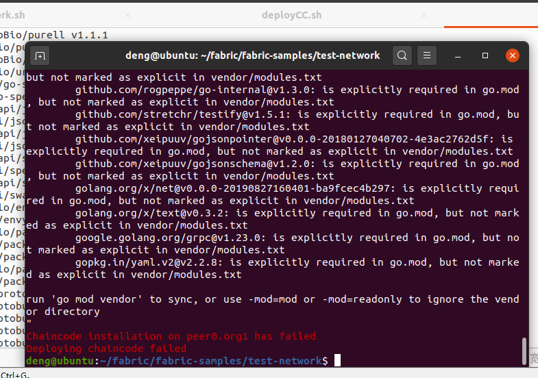 解决error Failed To Normalize Chaincode Path ‘go List‘ Failed With Gochaincode Packaging Has 2194