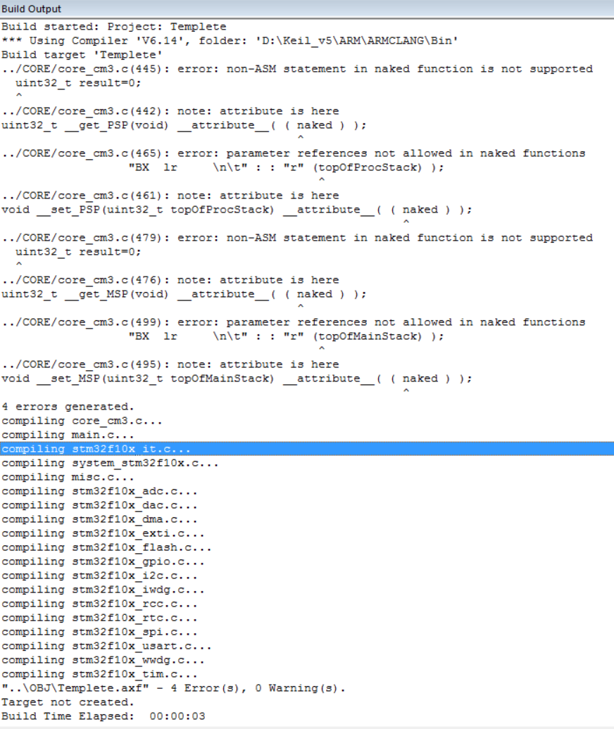 基于MDK编译时出现：关于core_cm3.c的错误 - 程序员大本营