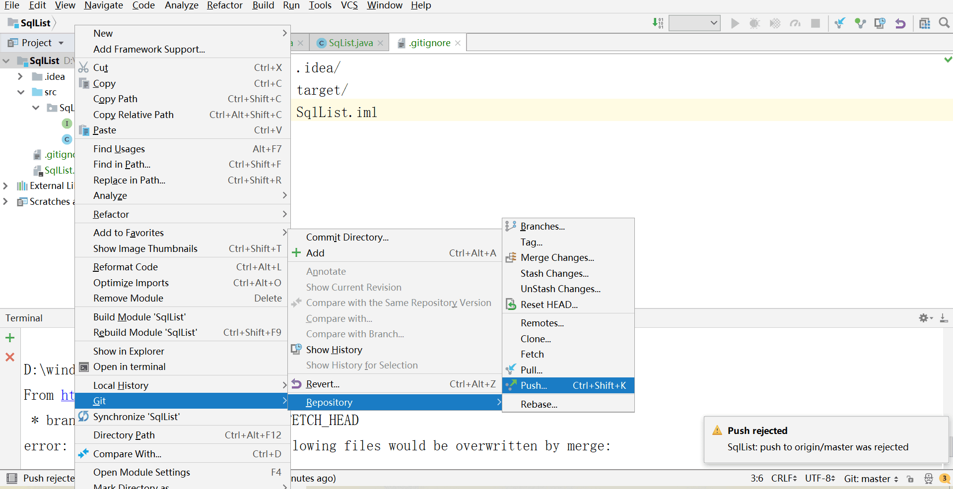 解决IDEA中用Git推送时“Push rejected“错误-CSDN博客