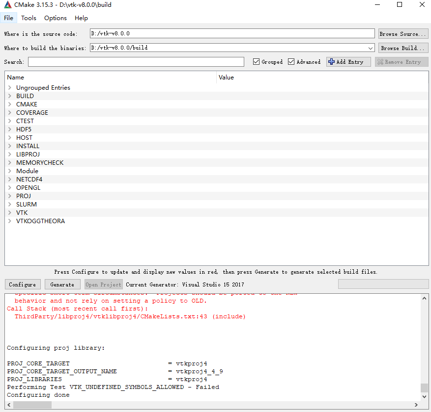 VS2017、QT5.12.1环境下的VTK8.0编译过程记录_vtk 编译出现 object md5= not found at:-CSDN博客
