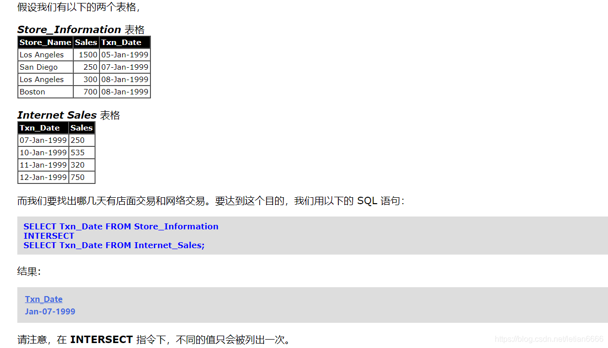 Oracle中 Sql Intersect(交集)oracle Intersect Hints Csdn博客