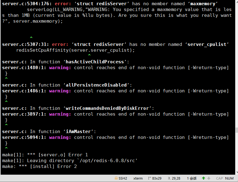 Linux安装redis6.0.8，make时报错make[1]: *** [server.o] Error 1的解决方法_make error 1-CSDN博客