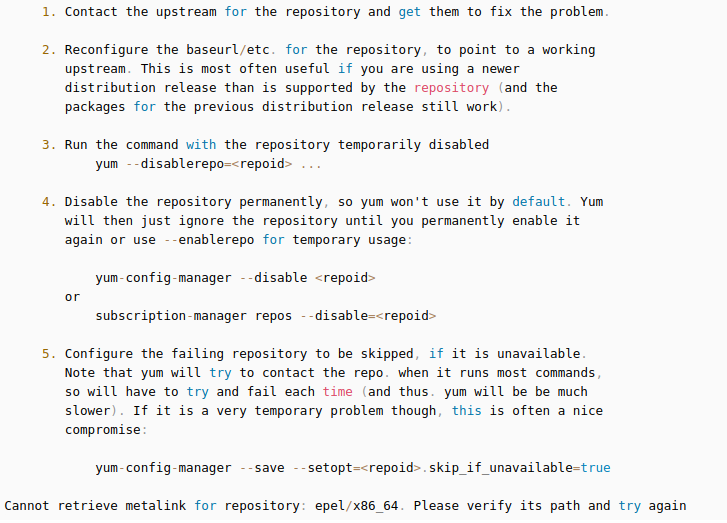 yum install epel-release 后使用yum报错，解决方法（常见方法和非常见方法）-CSDN博客