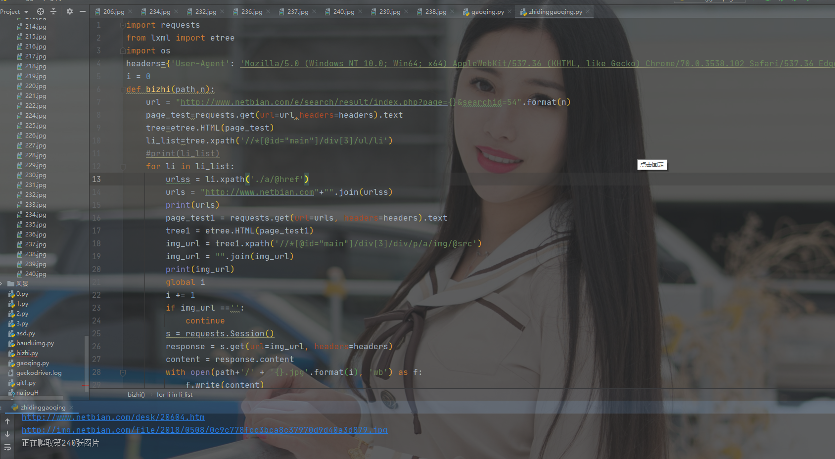 给你的IDEA、Pycharm更换下背景吧！手把手教你爬取高清壁纸，更改背景_idea爬取下载图片-CSDN博客