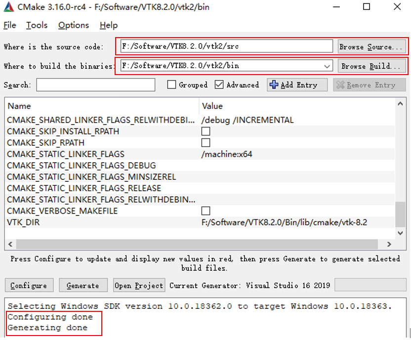 Win10(Win7)+VS2019(x64)+VTK8.2.0+CMake3.16（CMakeLists.txt构建工程，显示VTK的Demo）_win10 visual studio ...
