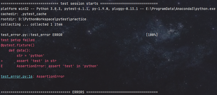 Pytest学习 - Pytest的用例执行测试后的常见报错_pytest fail error-CSDN博客