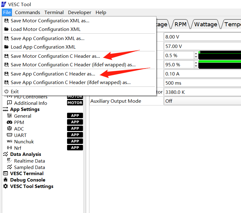 快速修改VESC的源代码中的配置参数_vesc参数辨识-CSDN博客