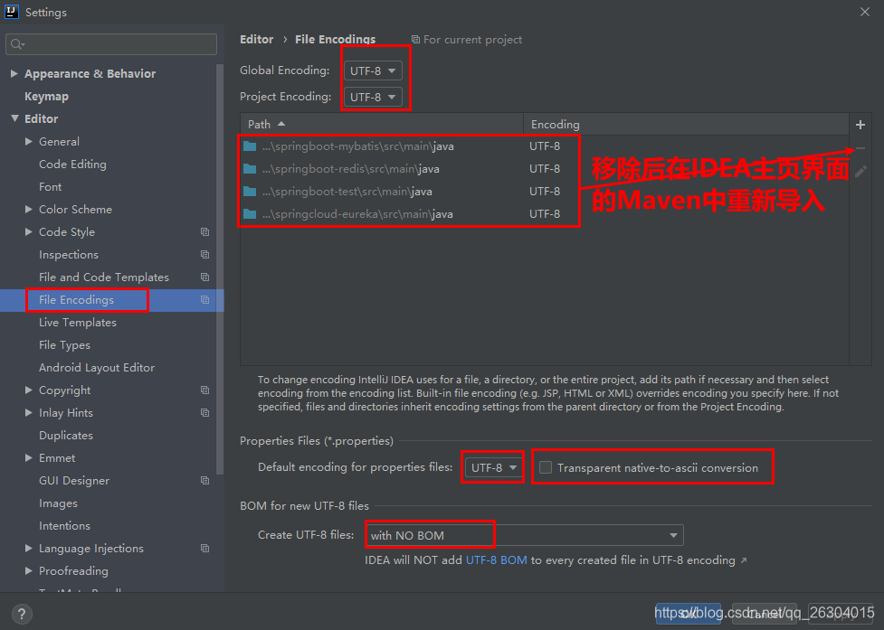 Parseerror Message前言中不允许有内容 与idea的file Encodings字符编码配置idea Could Not Parse Error Message Csdn博客