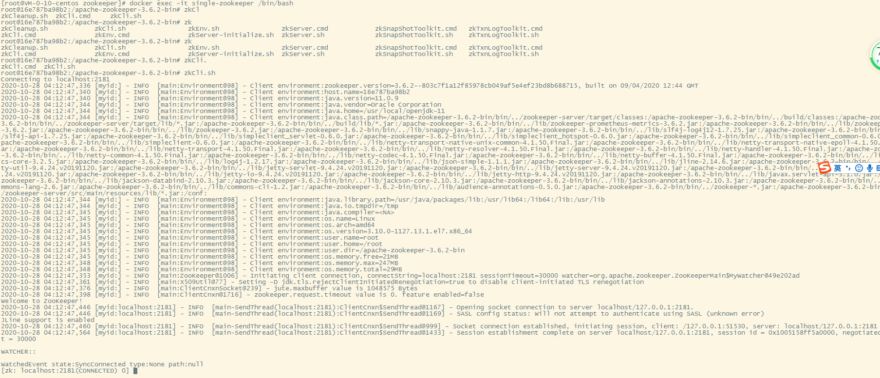 Docker installation Zookeeper stand-alone deployment - Programmer Sought