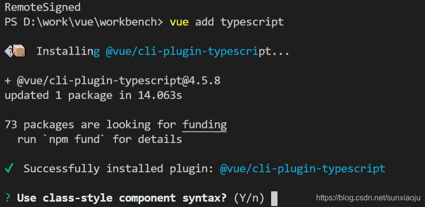 在vscode中执行vue Add Typescript时出现vue 无法加载文件所在位置 行1 字符 1 Vue Add Typescript Csdn博客