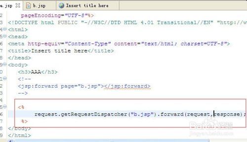 jsp页面跳转标签 forward标签详解＜jsp:forward page=“b.jsp“＞＜/jsp:forward＞_