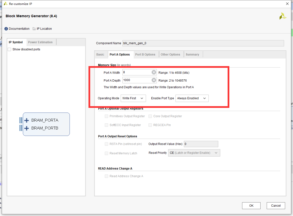 **vivado uartlite+block_ram实现串口向上位机发送数据，并保存在simple dual port block_ram里 ...