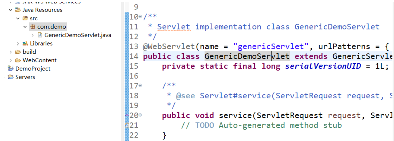 Servlet API（一）GenericServlet类、HttpServlet类、doget()、dopost()_编写一个servlet( servletdemo01)继承 ...