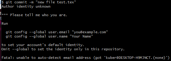 git使用commit命令后显示Author identity unknown的解决方法-CSDN博客