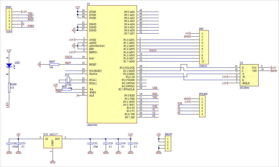 基于ADuC845的数据采集板_在protues中aduc845-CSDN博客