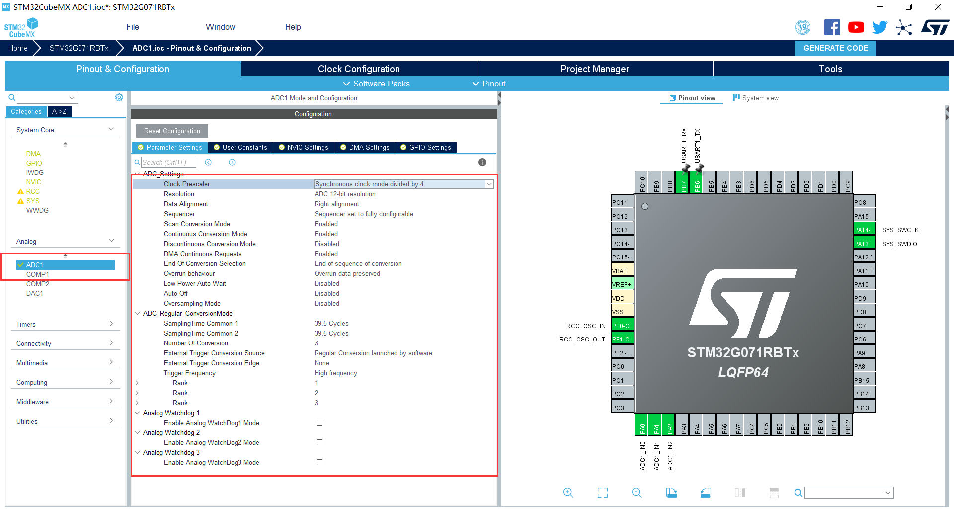 CubeMX_ADC学习笔记——ADC（DMA模式）的使用_cubemx adc dma-CSDN博客