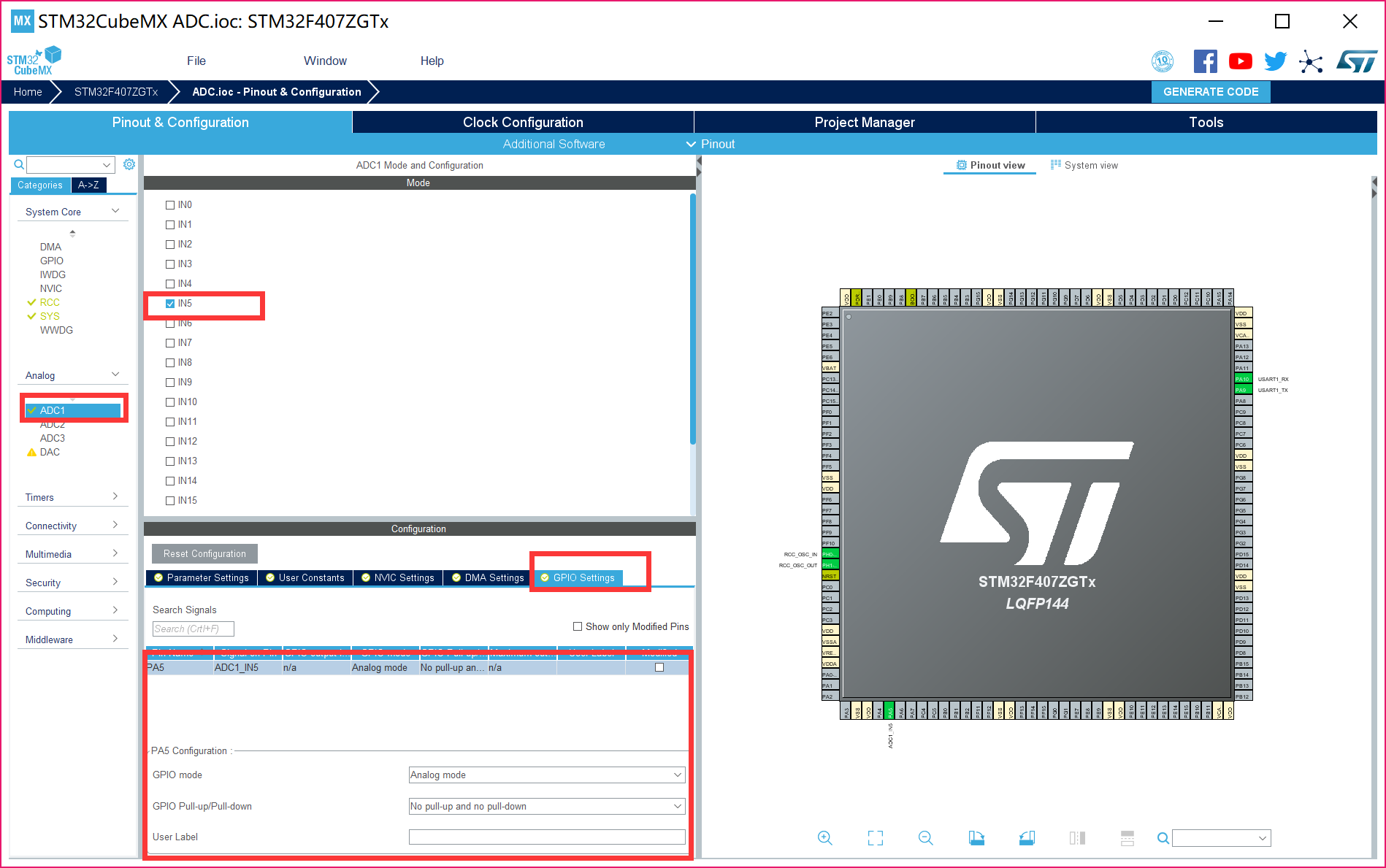 【STM32F4】HAL库 CubeMX(十四)--------ADC实验_cubemx adc连续-CSDN博客
