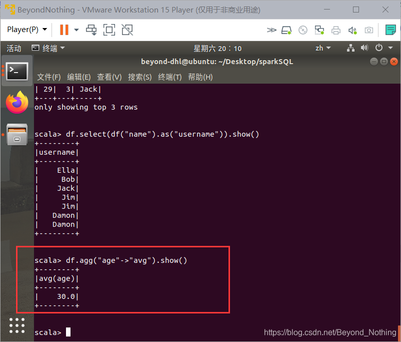 Spark编程 Spark Sql基本操作 20201101dfaggage Avg Csdn博客