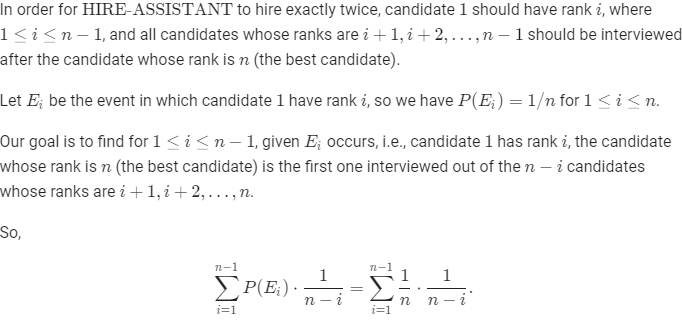 算法导论第三版 第5章习题答案_use indicator random variables to compute the expe-CSDN博客