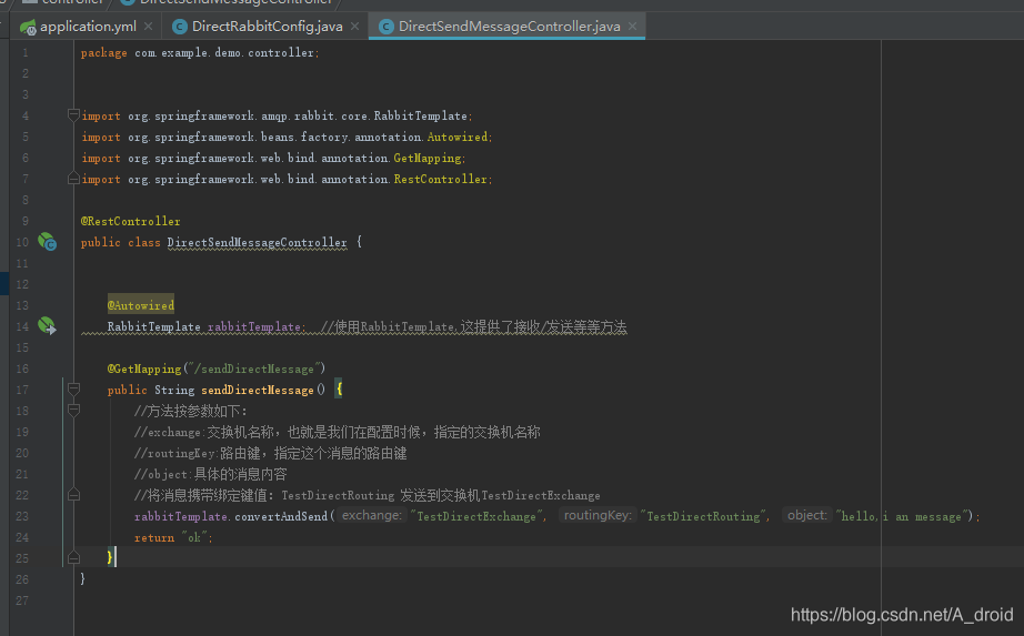 Rabbitmq(五)实战 Springboot整合rabbitmq和各种交换机的使用那我一个交换机a在虚拟主机a1上b交换机则在虚拟主机