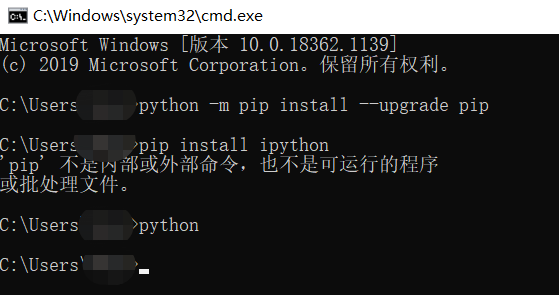 Python 环境变量 Pip不是内部或外部命令，也不是可运行程序！pip Install Syntaxerror Invalid 