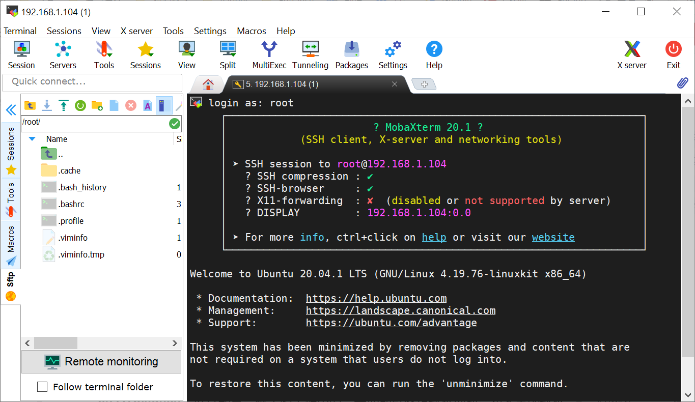 Docker容器中GUI软件的远程图形界面交互：mobaXterm+SSH，以脑影像处理软件FSL为例；FSL6.0.3完整安装与可视化；docker容器图形化；远程登录docker容器 ...