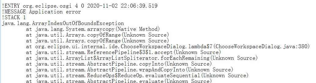 有时候打开eclipse出现error，让看log,,,,MESSAGE Application error_eclipse日志application出错-CSDN博客