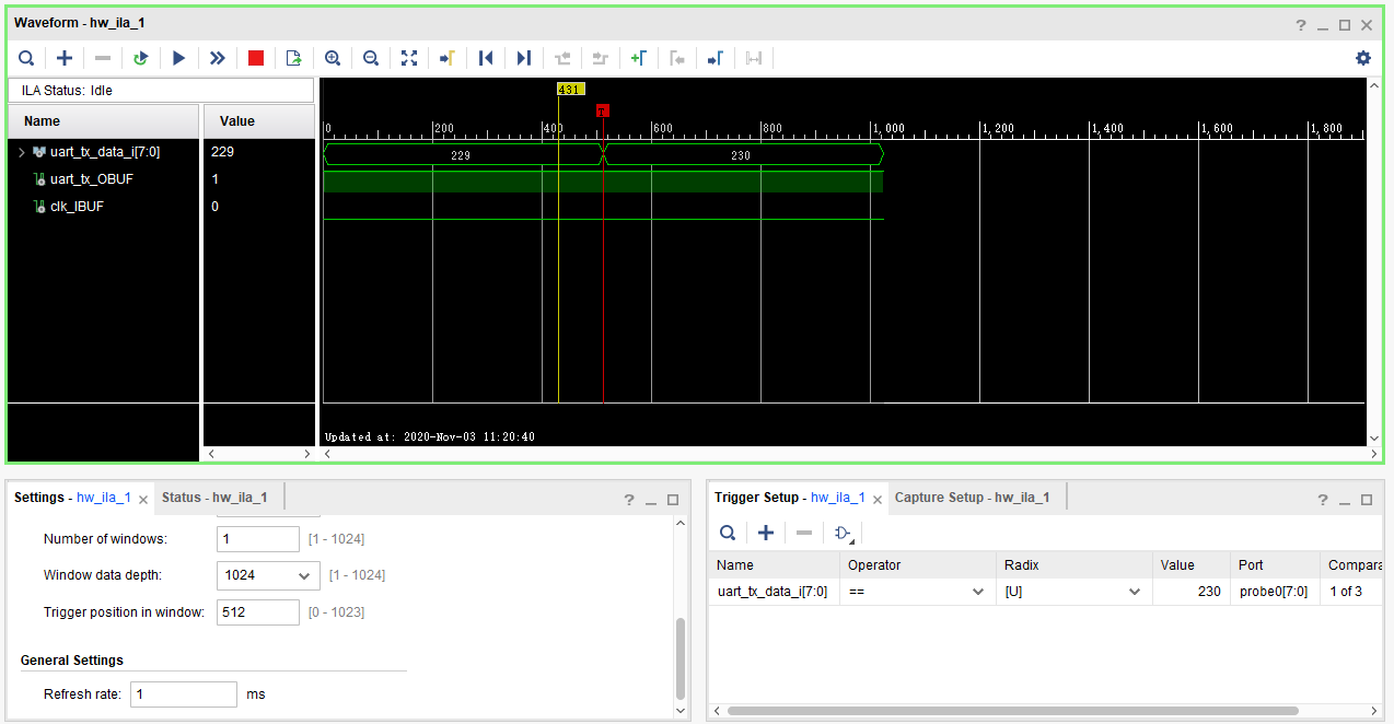 Vivado在线调试之集成逻辑分析仪（ILA）的使用_trigger setup-CSDN博客