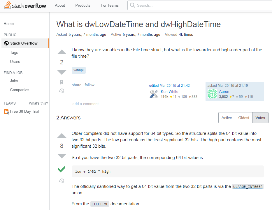 FILETIME中的dwLowDateTime和dwHighDateTime是什么意思？-CSDN博客
