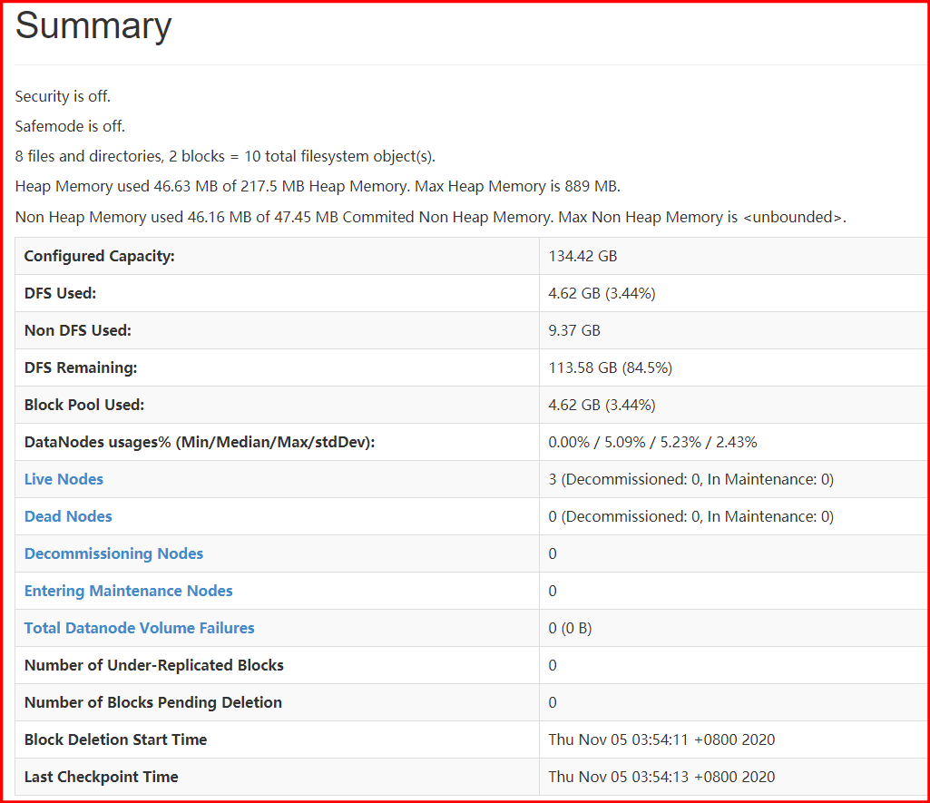 HDFS-Web界面介绍（50070）_disk usage of each datanode-CSDN博客
