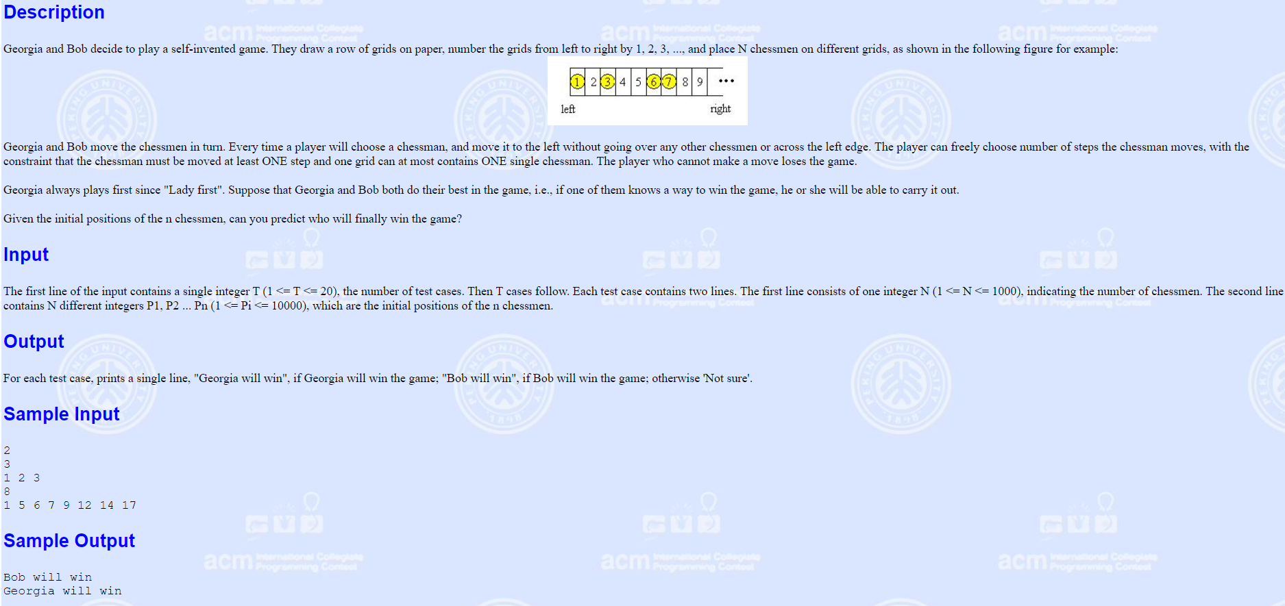 POJ 1704 Georgia and Bob（Nim 博弈）-CSDN博客